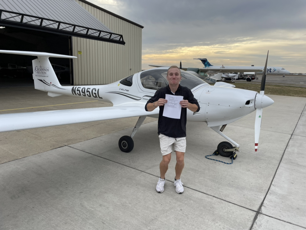 Congratulations to Tyler on becoming a CFI! - Crosswinds Aviation